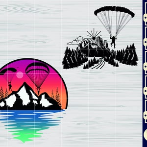 Parachute SVG Bundle, Paragliding SVG, Sky Diving Clipart, Cut Files ...