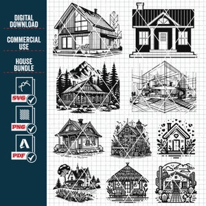 HOUSE SVG Png Bundle,2, House Silhouette Svg, House Vector Svg, Home ...