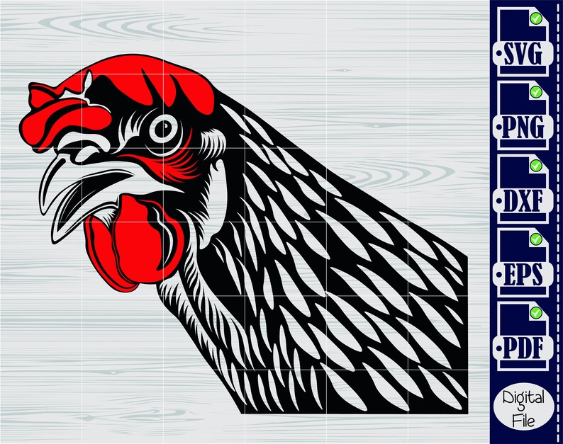 Chicken Svg Files 4 for Cricut Cute Rooster Clipart Farm - Etsy