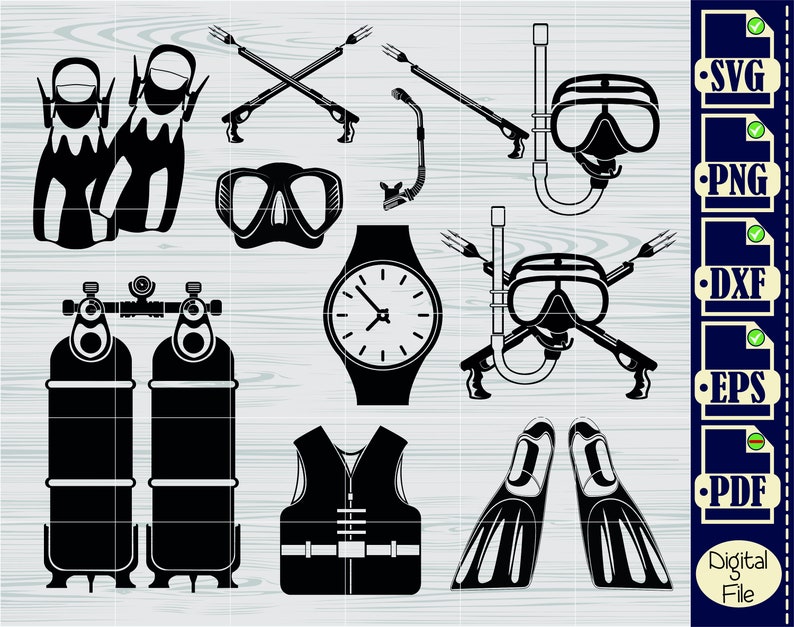 Scuba Diving SVG Bundle Snorkeling SVG Clipart Scuba Diving - Etsy