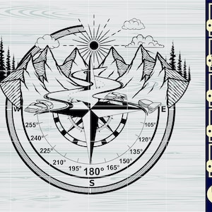 Compass SVG Bundle, Nautical Compass SVG, Scenic Compass Clipart, Cut ...