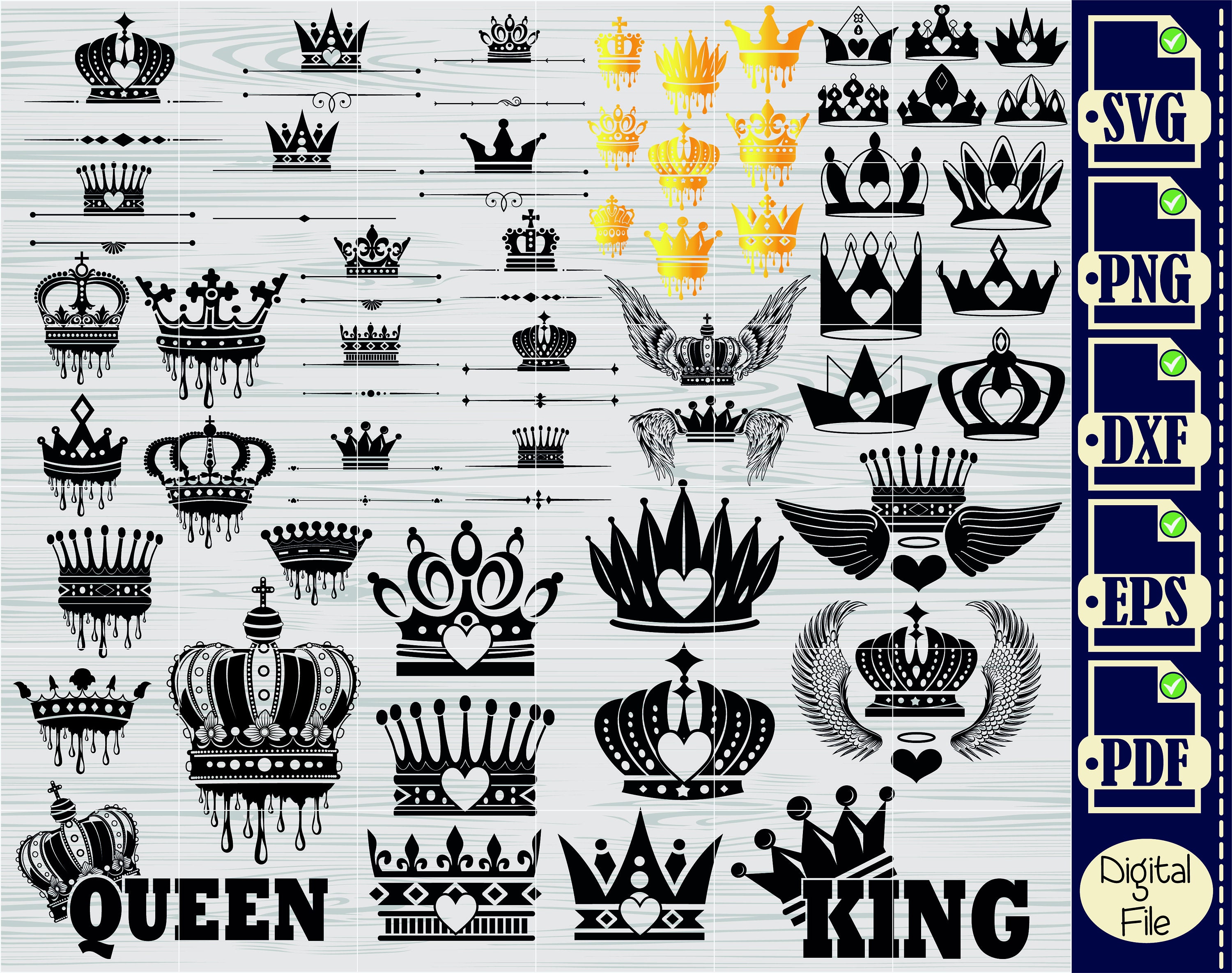 Crown Bundle Svg King Crown Svg Queen Crown Svg Queen Crown - Etsy Canada