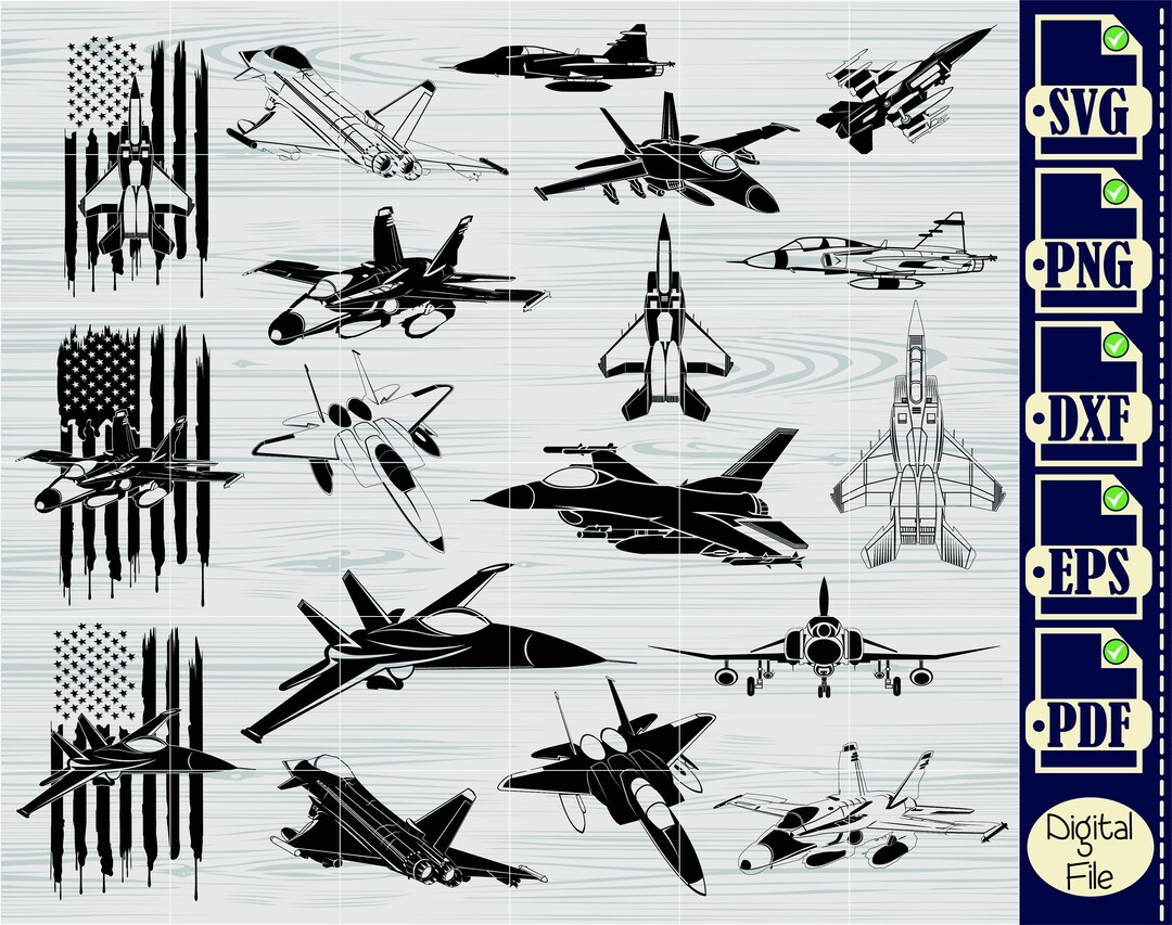 Fighter Jet Svg Bundle Fighter Aircraft Svg Air Force Svg Etsy | My XXX ...