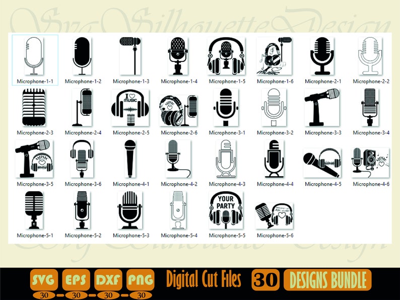 Microphone SVG Bundle Microphone Logo SVG Microphone | Etsy