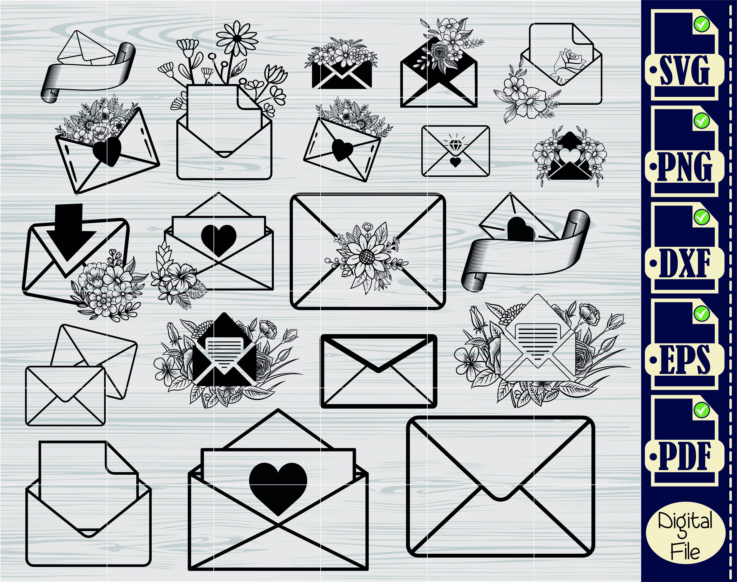 Envelope SVG Cut File Valentines Day Svg Love Letter SVG - Etsy