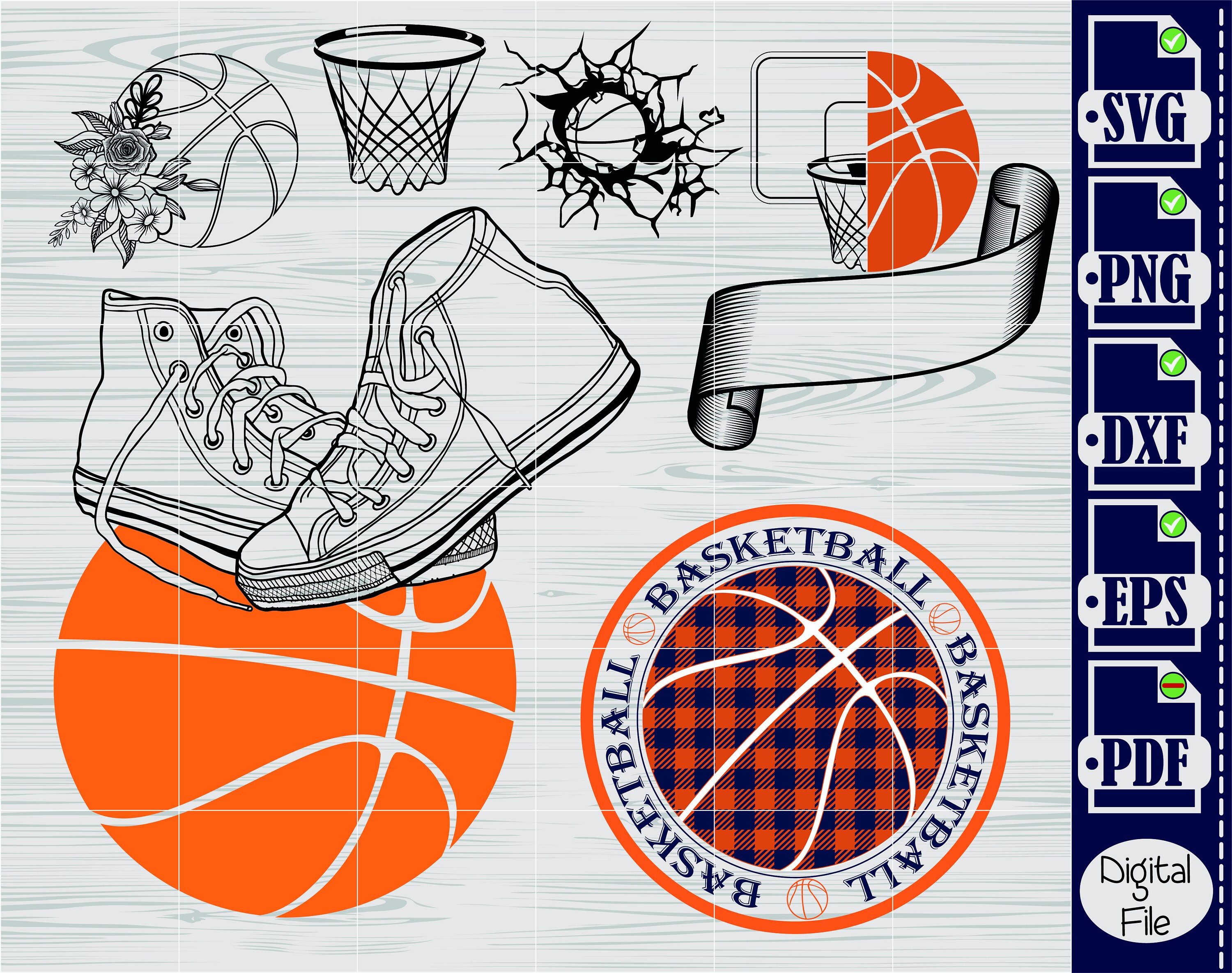 Basketball 1 SVG File Basketball Mom Svg Floral Basketball - Etsy