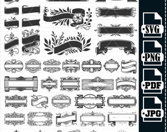 Banner SVG Bundle, Banners SVG Files for Cricut, Digital Download ...