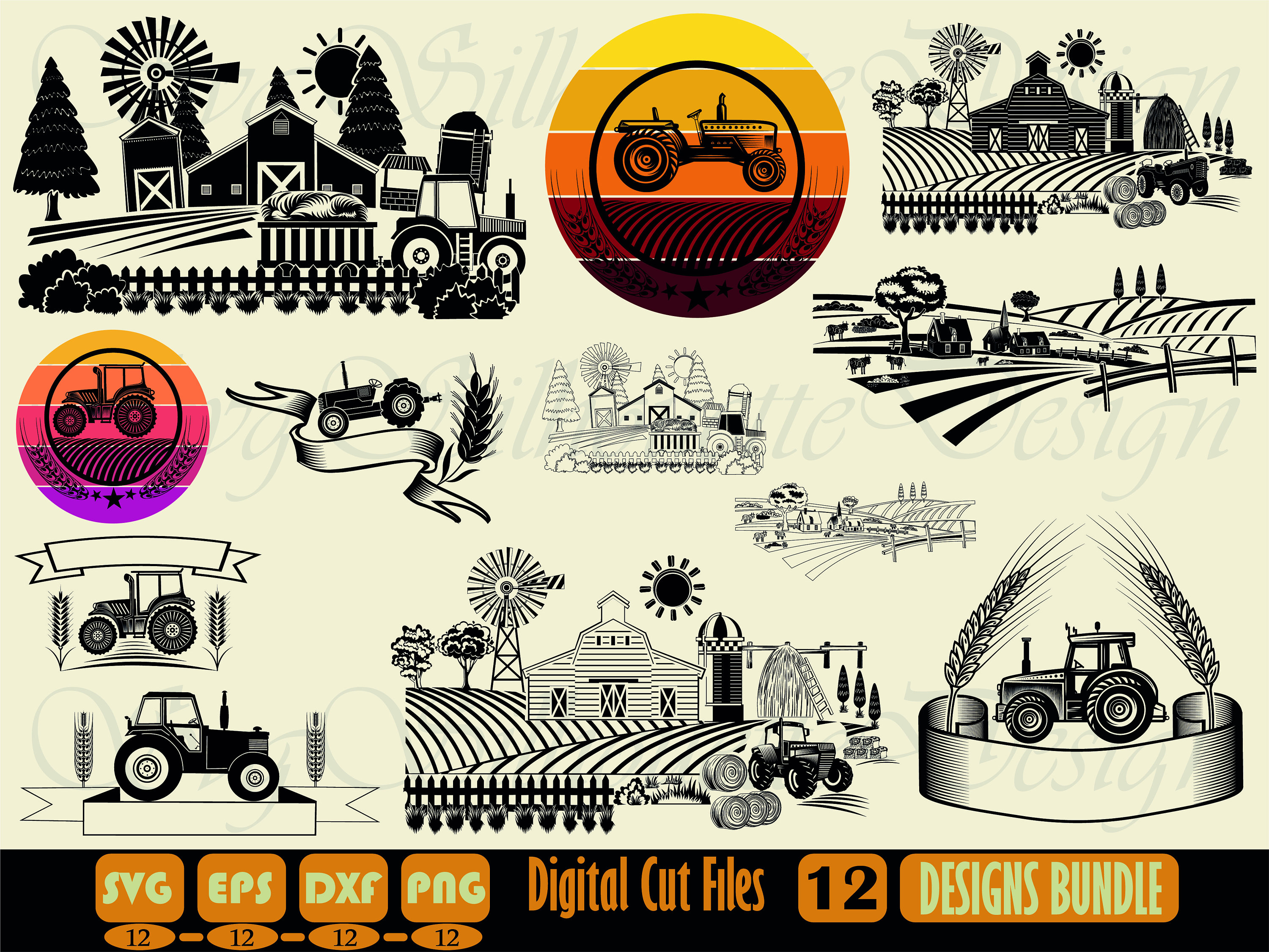 Farm 1 SVG Bundle Farm SVG Clipart Farm Cut Files For | Etsy