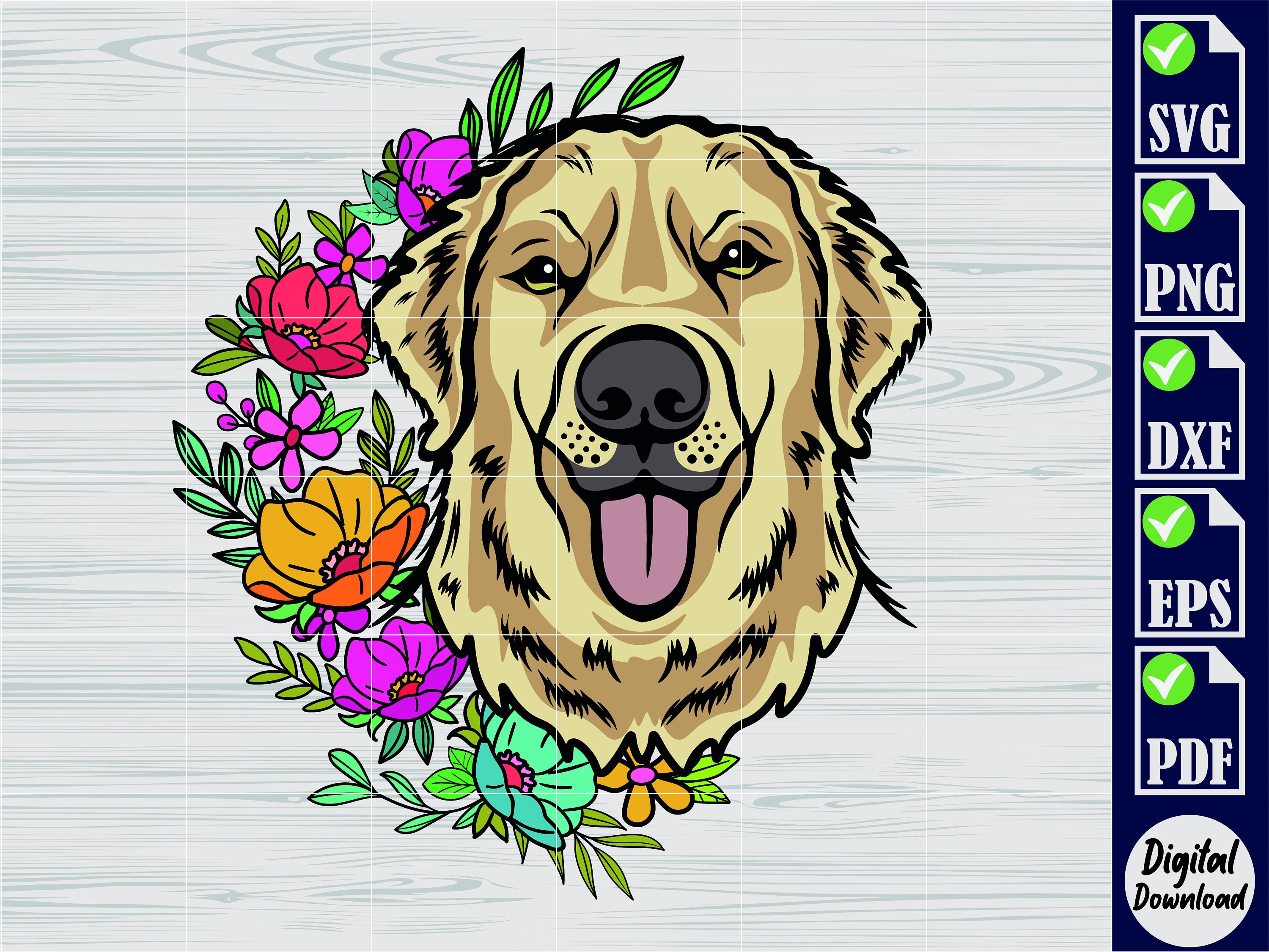 Golden Retriever SVG 2 Golden Svg Dog Svg Files for Cricut - Etsy