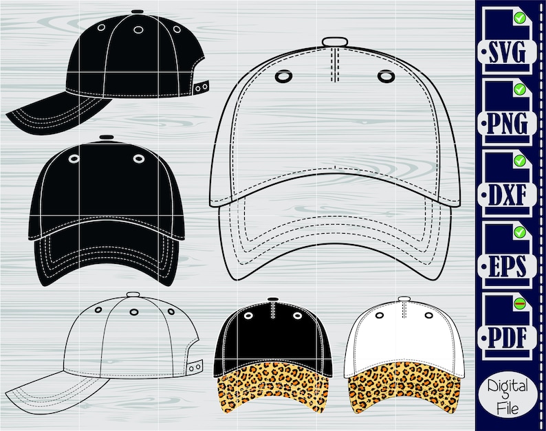 Baseball Cap SVG Bundle, Snapback Hat Cut Files (svg, Png, Dxf, Eps) - Etsy