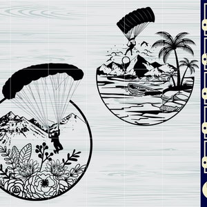 Parachute SVG Bundle, Paragliding SVG, Sky Diving Clipart, Cut Files ...