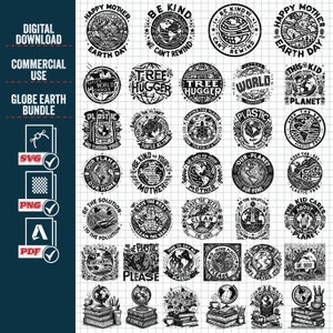 GLOBE EARTH SVG Png Bundle, Globe Clipart, World Svg Cut Files for ...