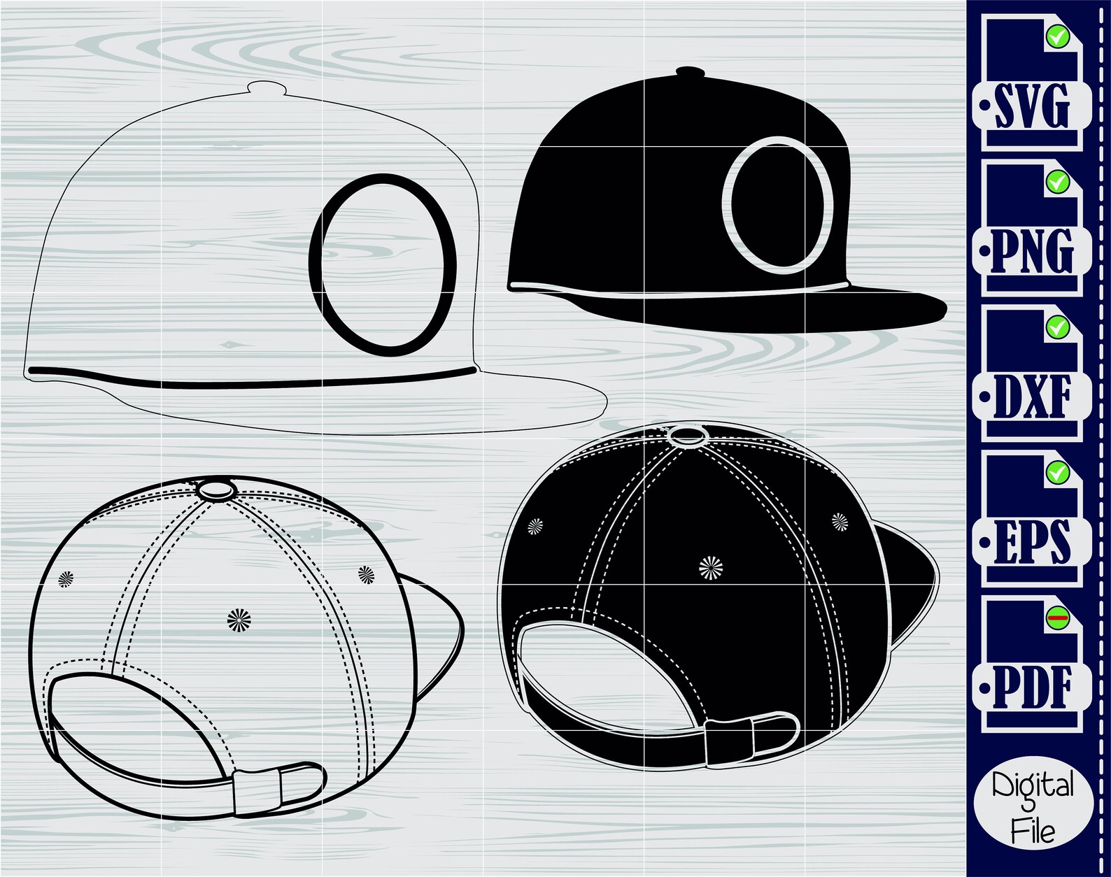 Baseball Cap SVG Bundle, Snapback Hat Cut Files (svg, Png, Dxf, Eps) - Etsy