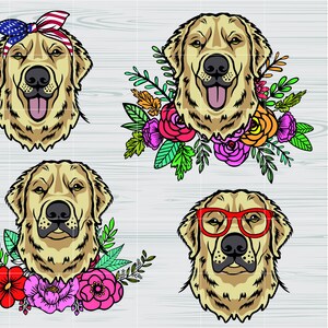 Golden Retriever SVG 2 Golden Svg Dog Svg Files for - Etsy