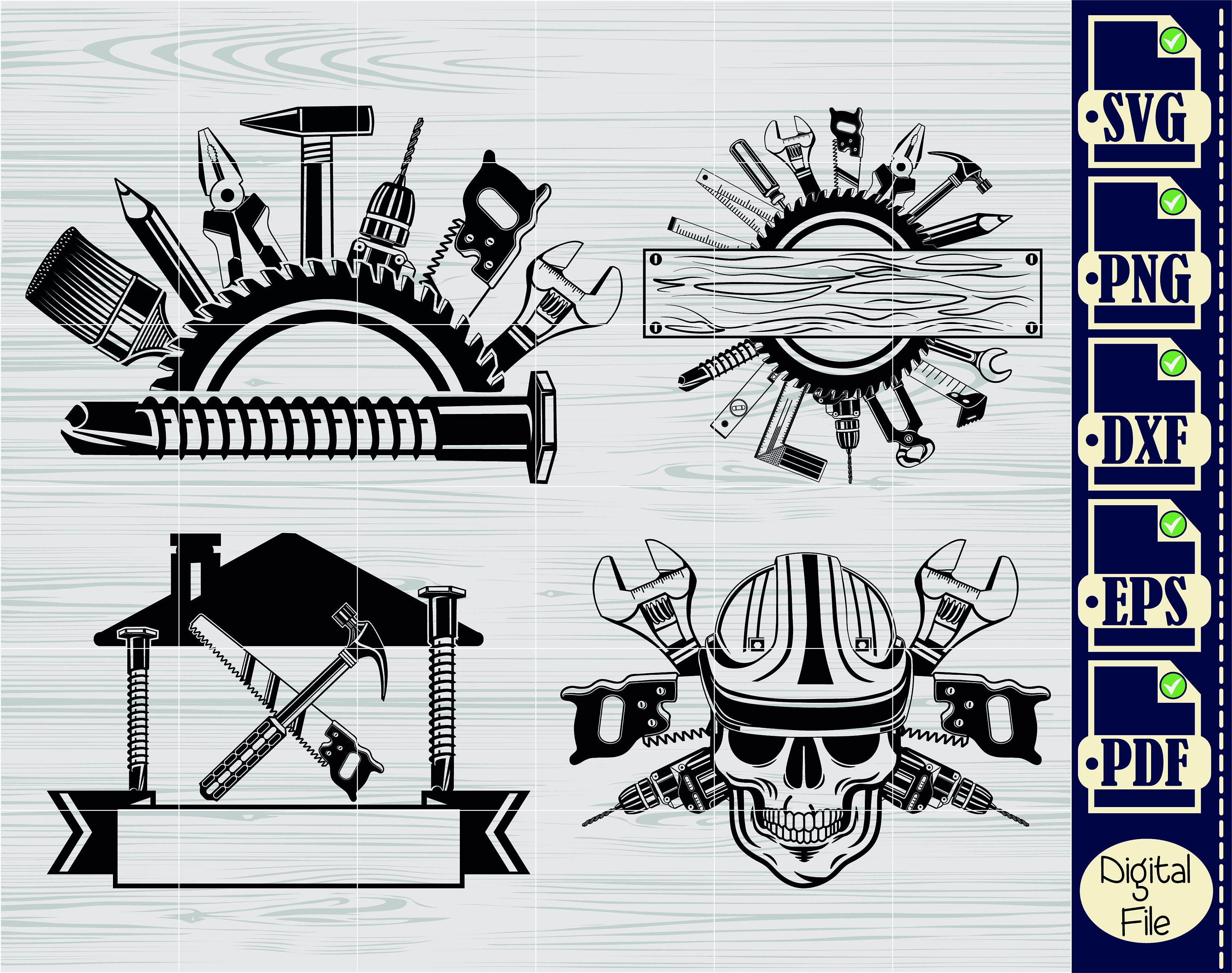 Carpenter Svg Carpenter Skull Svg Builder Svg Contractor - Etsy Canada