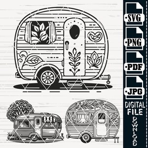 Vintage Camper SVG, Caravan Svg, Motorhome SVG, Camping SVG, Camper ...