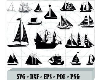 Sailboats Collection Sailboat Svg Bundle Nautical SVG Ship - Etsy
