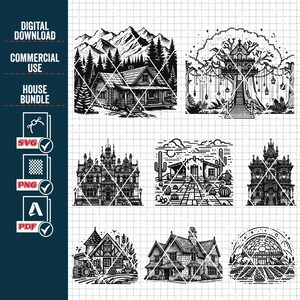 HOUSE SVG Png Bundle,1, House Silhouette Svg, House Vector Svg, Home ...