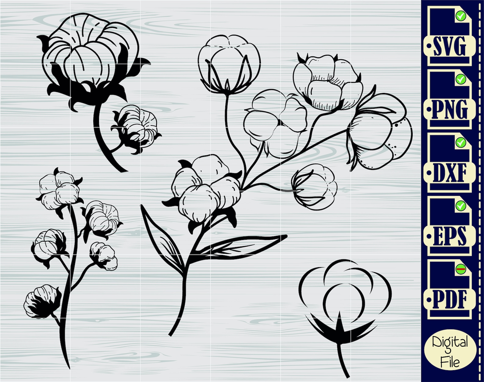 Cotton SVG File Cotton Ball Svg Cotton Branch Svg Cotton - Etsy