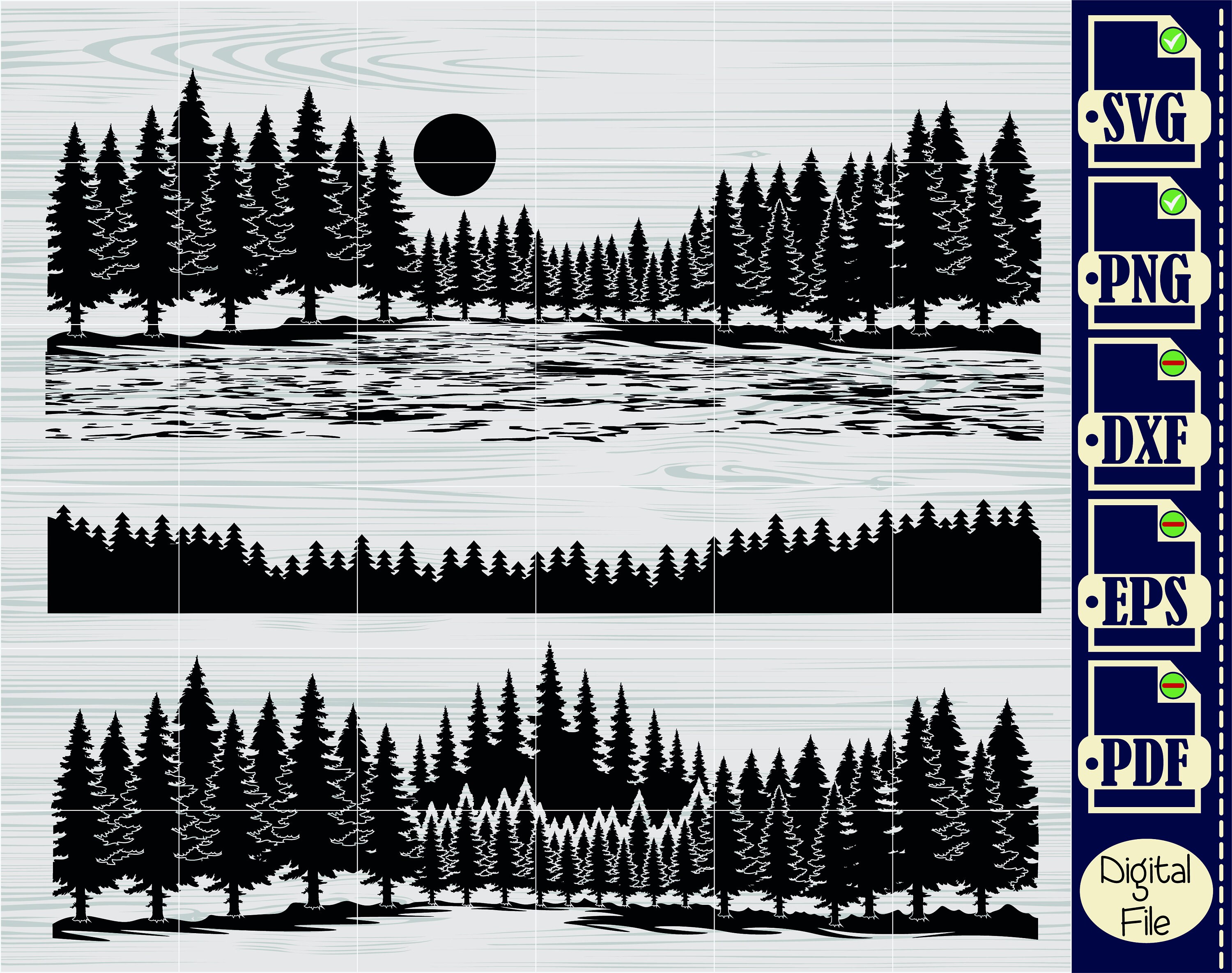 FOREST SVG Bundle Pine Tree Svg Forest Landscape Cut File - Etsy UK