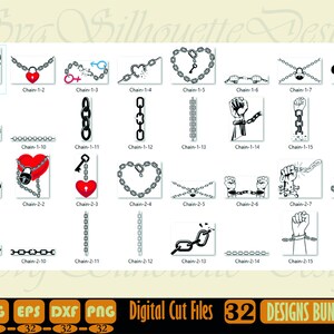 Chain SVG Broken Chain SVG Chain Clipart Chain Files for | Etsy