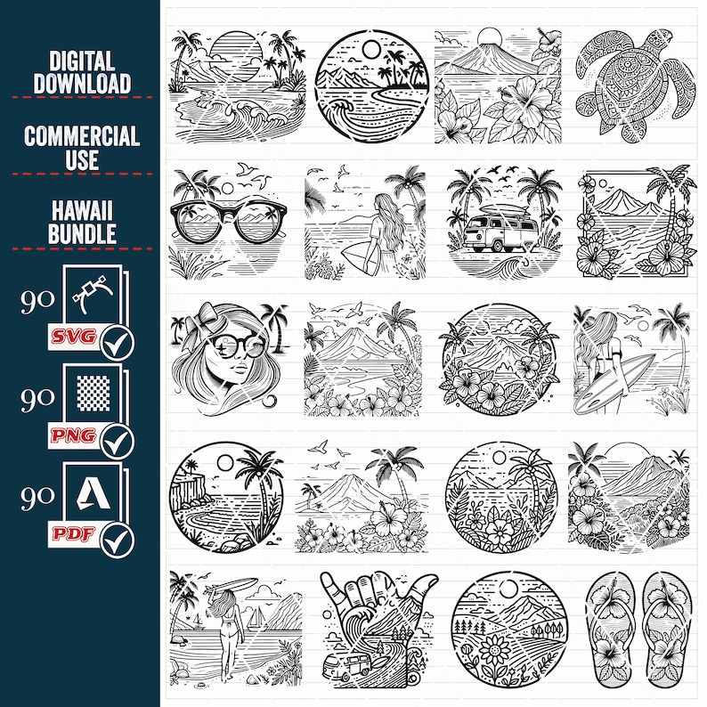 Hawaii SVG MEGA Bundle, Aloha, Beach Cut Files (digital Download) - Etsy