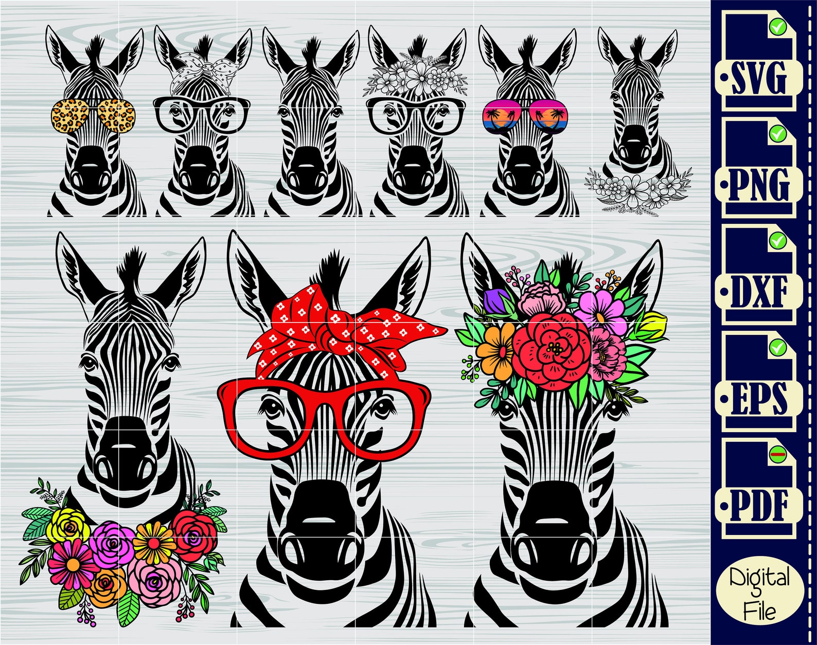 Zebra Svg Floral Zebra Svg Funny Zebra Svg Zebra Cut File - Etsy