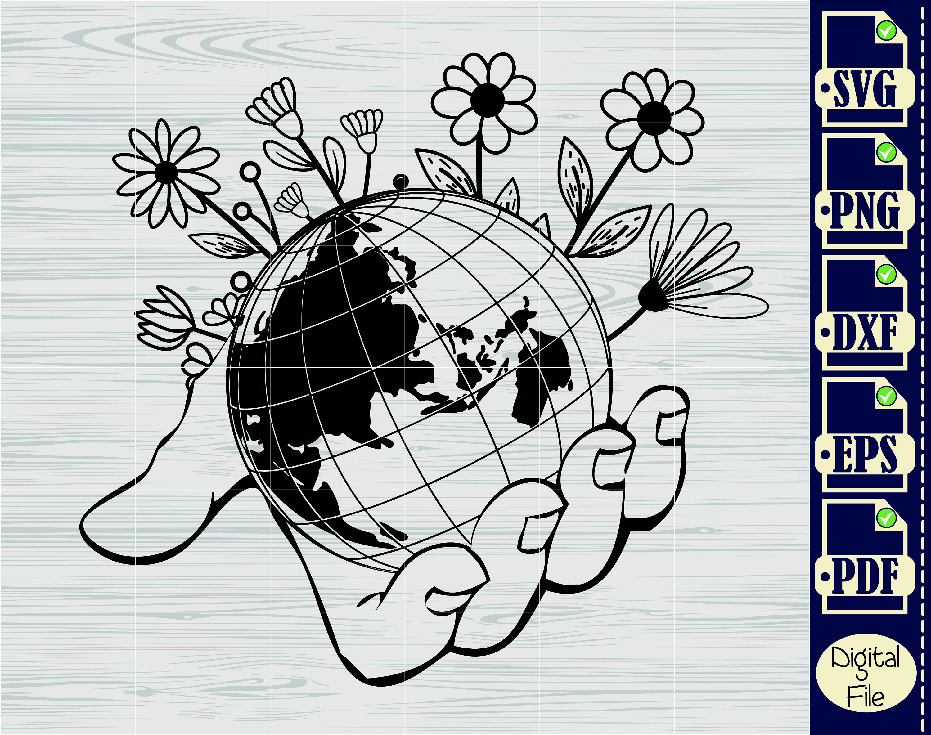 Globe SVG Earth SVG Bundle World Clipart Floral Globe Cut - Etsy UK