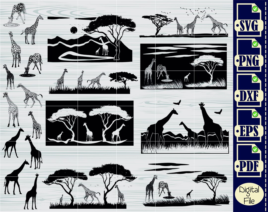 Giraffe SVG Bundle, Giraffe SVG, Giraffe Clipart, Giraffe Cut Files for ...