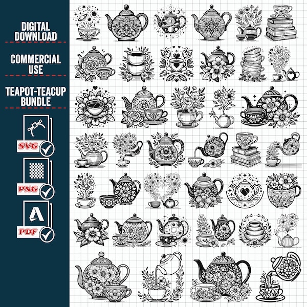 Tea Cup Svg File - Etsy