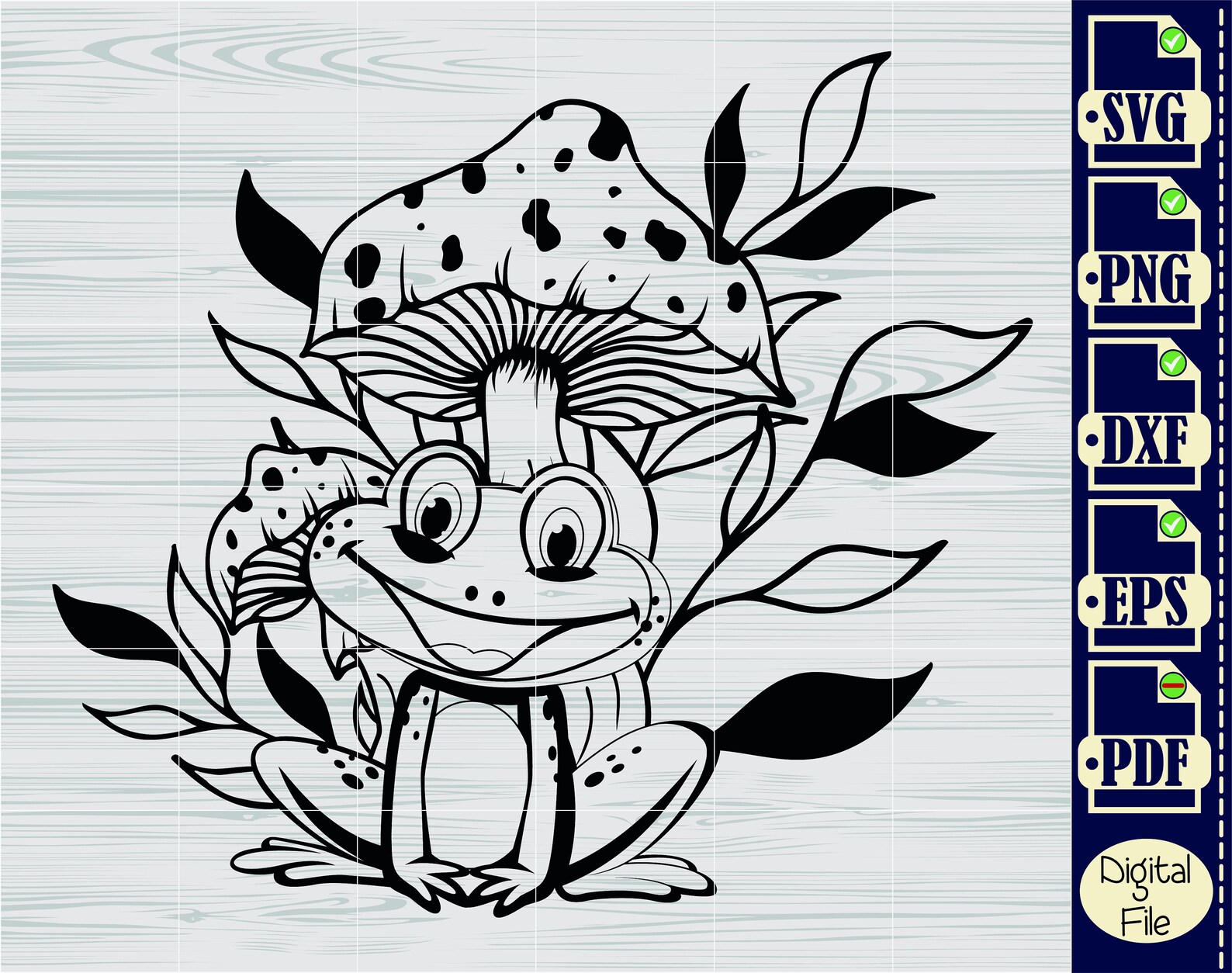 Cute Frog SVG 2 Frog in Mushroom Hat Floral Frog Svg Frog - Etsy