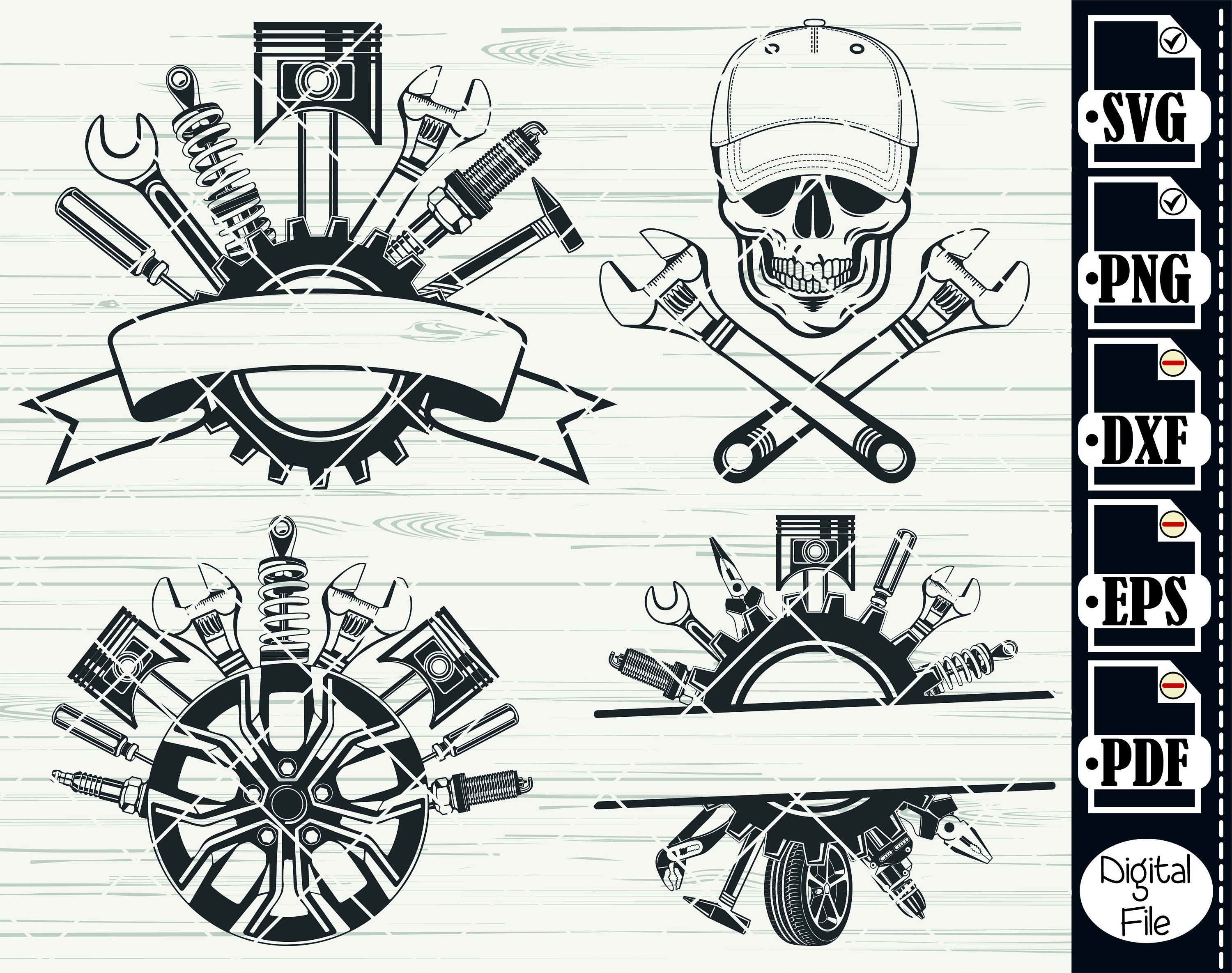 Mechanic SVG Mega Bundle, Tools, Skull, Cricut Silhouette Cut Files - Etsy
