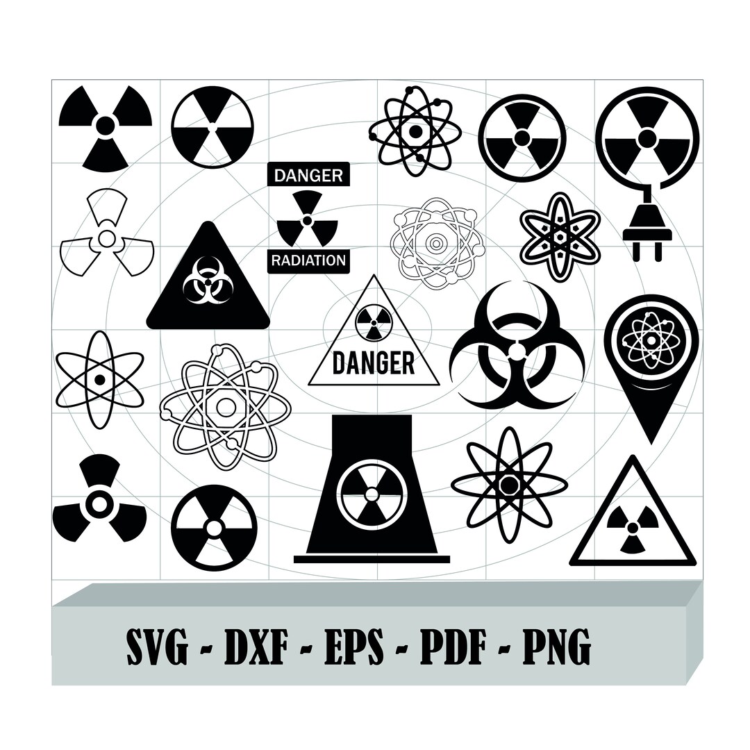 Nuclear Sign SVG Bundle, Nuclear Warning SVG, Nuclear Clipart, Cut ...