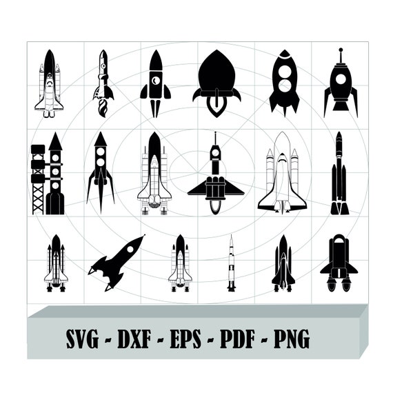 Rocketship SVG Spacecraft SVG Bundle Clipart Cut Files For | Etsy