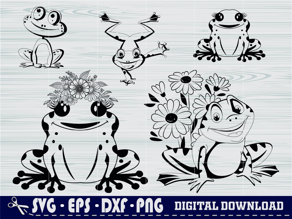Cute Frog SVG 3 Floral Frog Svg Frog in Mushroom Hat Frog - Etsy