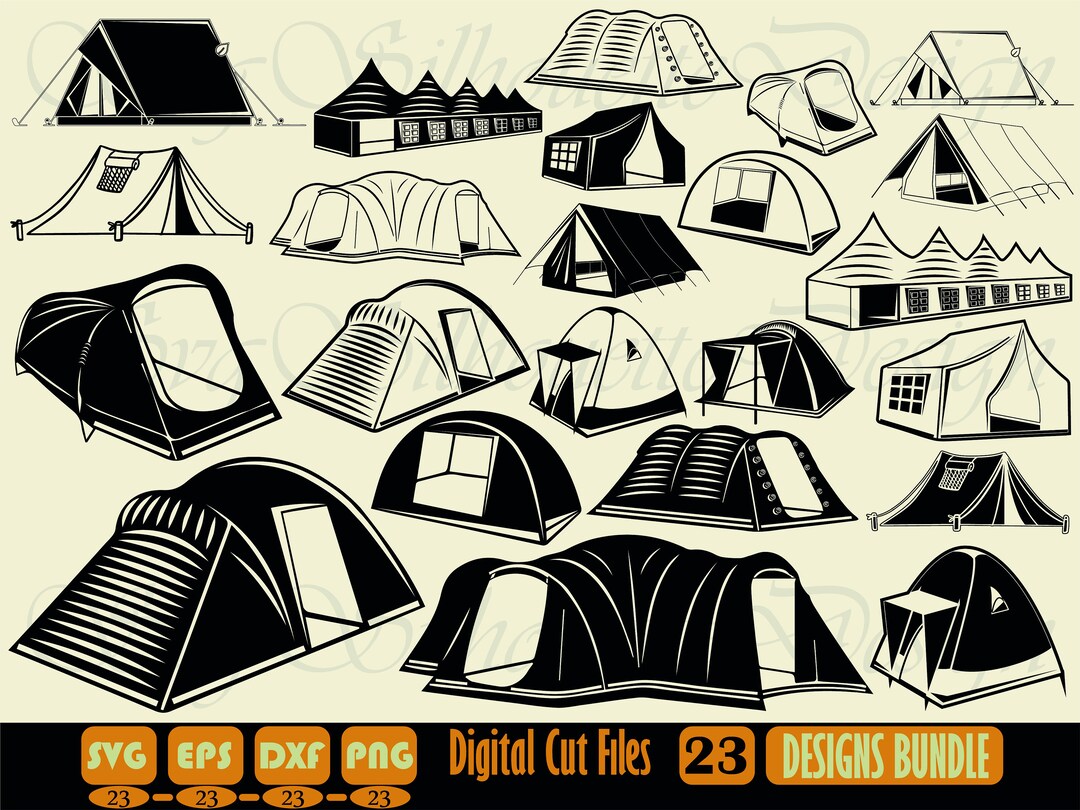 Tent SVG, Camping SVG, Tent Clipart, Tent Cut Files for Silhouette ...