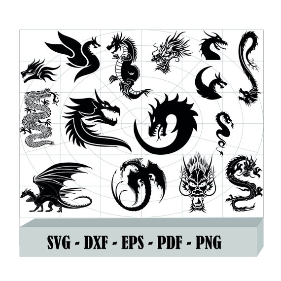 Drachen SVG Bundle Dragon SVG Dragon Clipart Drachen | Etsy