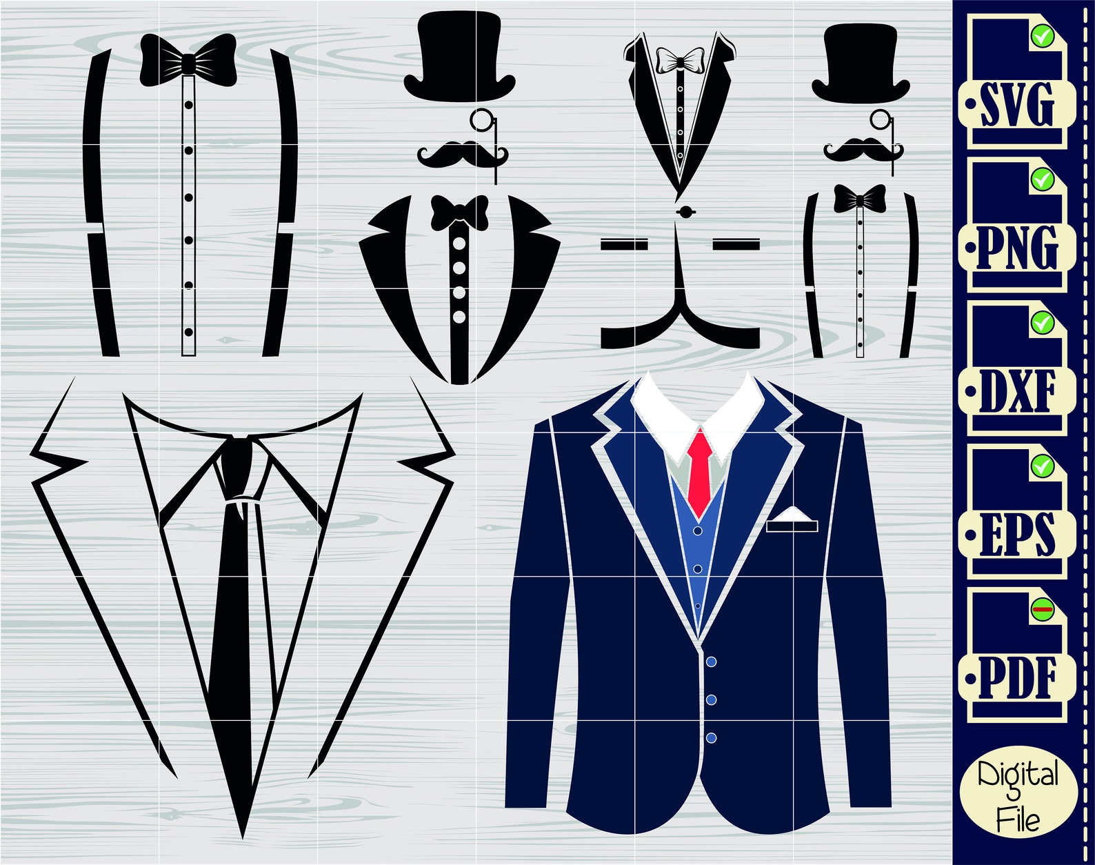 Tuxedo SVG Bundle Tuxedo SVG Suit Clipart Suit Bundle Svg - Etsy