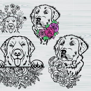 Golden Retriever SVG ,4, Golden Svg, Dog Svg Files for Cricut, Golden ...