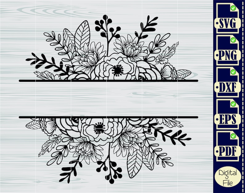 Floral Frame Monogram SVG, Flower Border Cut File (digital Download) - Etsy