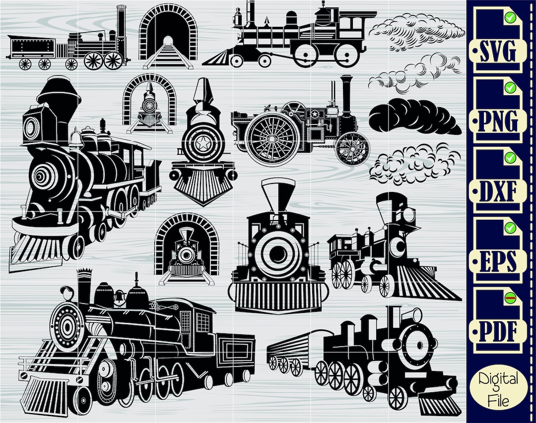Train SVG, Locomotive Svg, Steam Engine SVG Bundle, Train Clipart ...