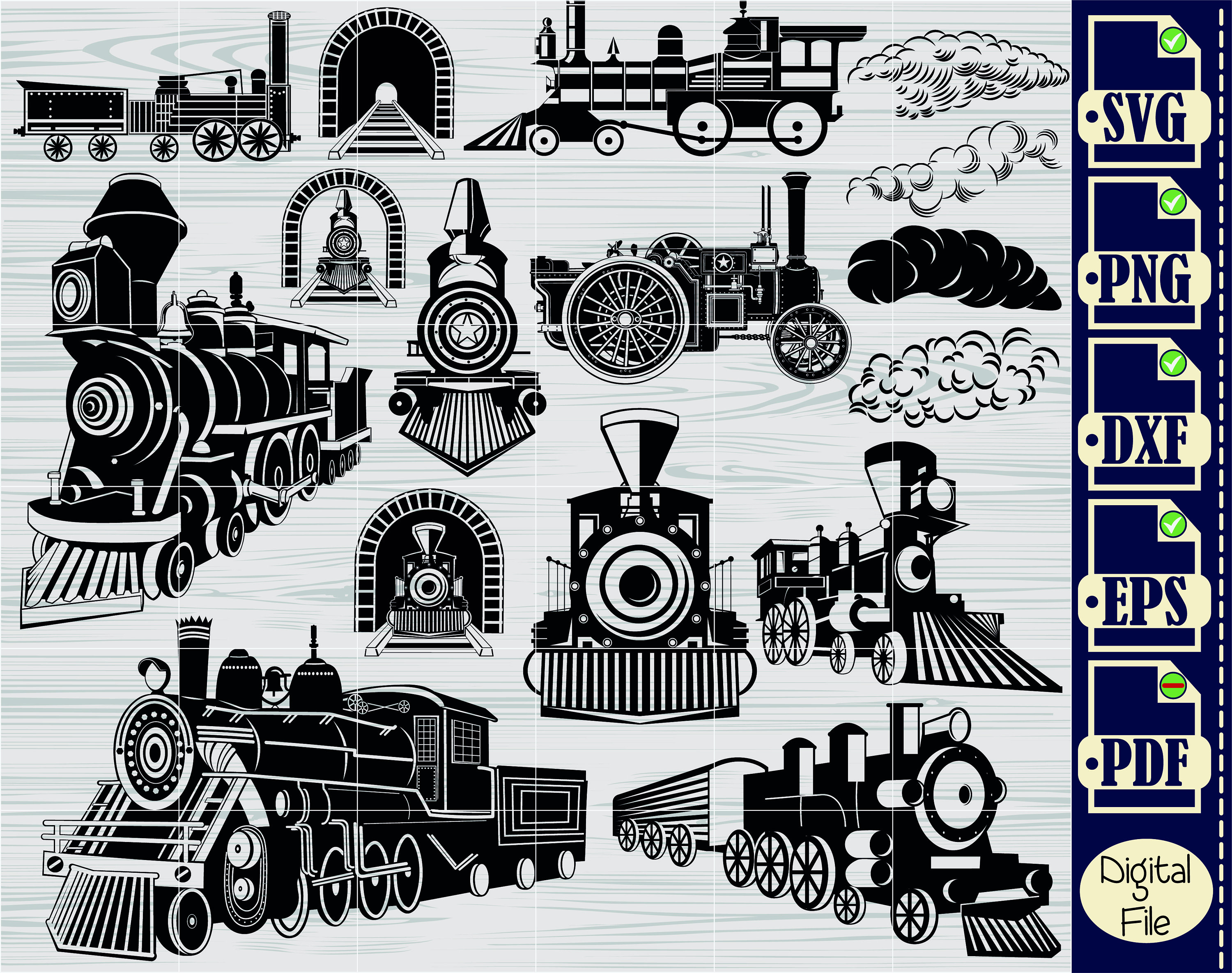 Train SVG Locomotive Svg Steam Engine SVG Bundle Train - Etsy
