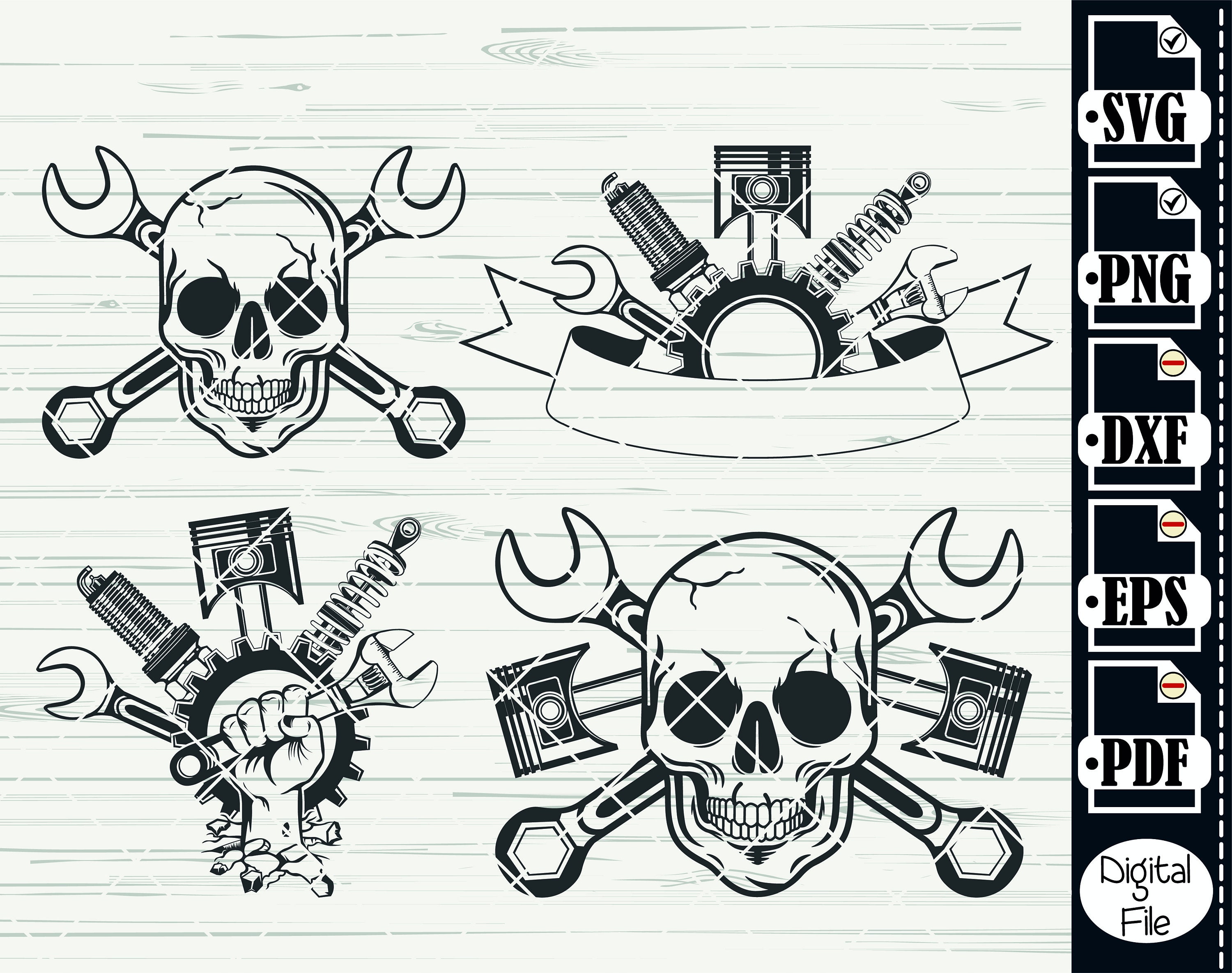 Mechanic SVG Mega Bundle, Tools, Skull, Cricut Silhouette Cut Files - Etsy
