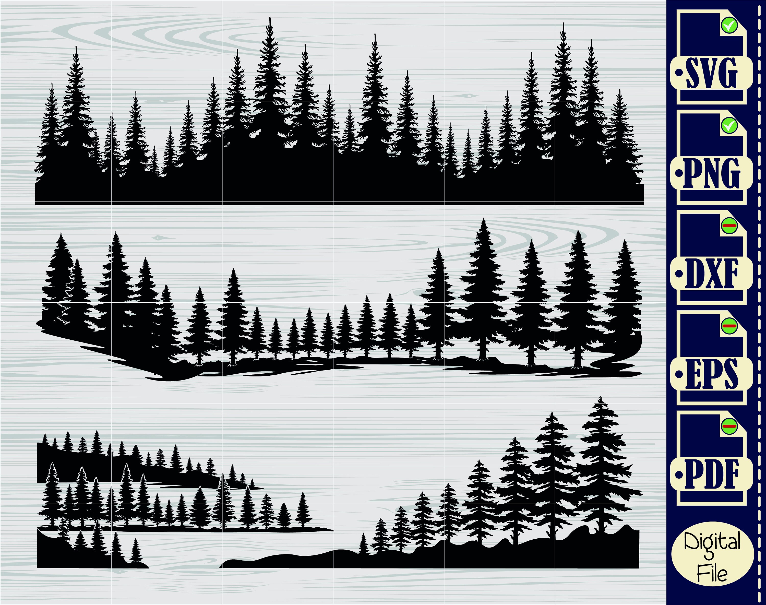 FOREST SVG Bundle Pine Tree Svg Forest Landscape Cut File - Etsy UK