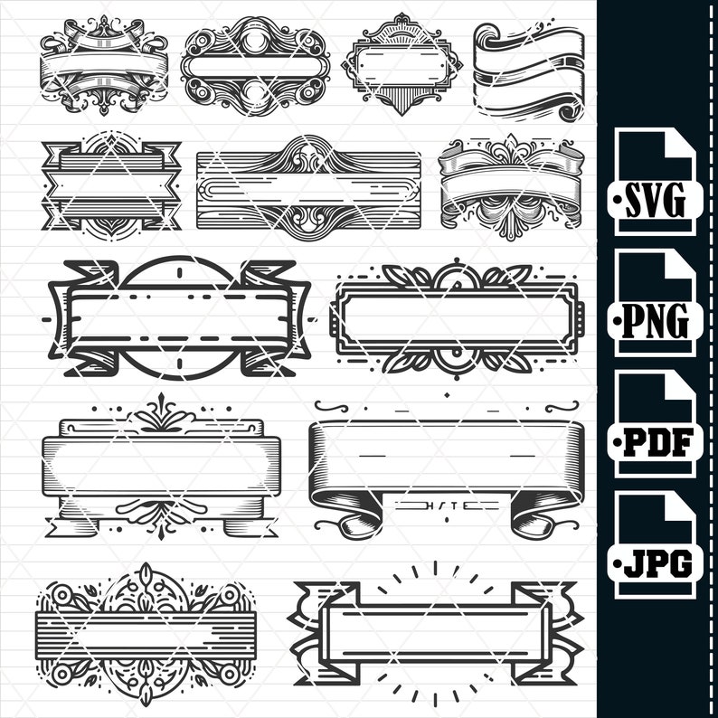 Banner SVG, Banner SVG Bundle, Ribbon Svg, Floral Banner Clipart ...