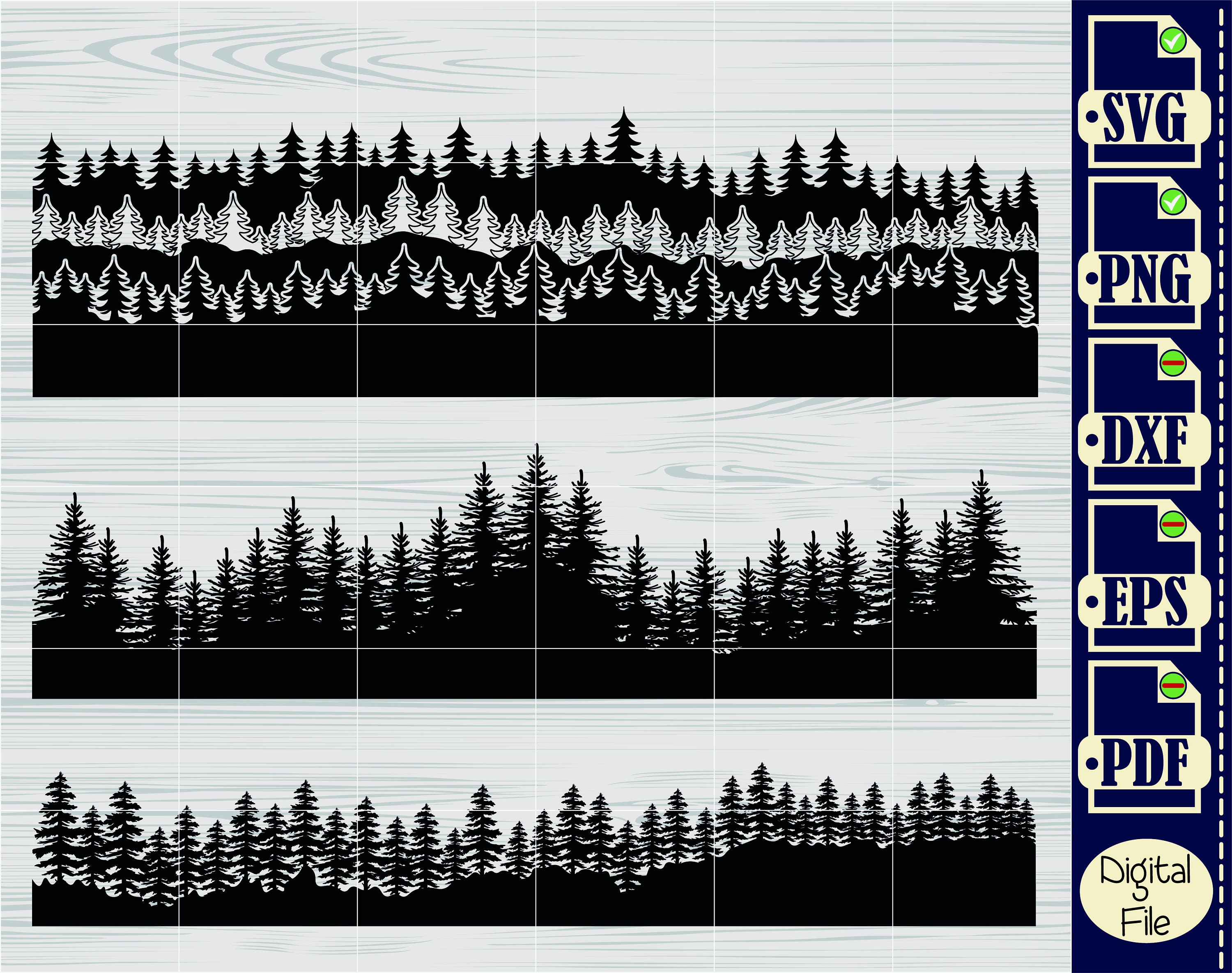 FOREST SVG Bundle Pine Tree Svg Forest Landscape Cut File - Etsy UK