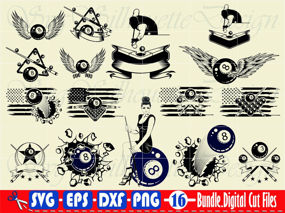 Billiards Svg Bundle 2, Snooker Svg, Pool Svg, Billiards Clipart, Files ...