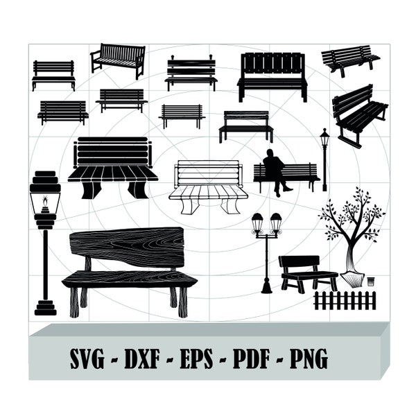 Park Bench Dxf Files - Etsy