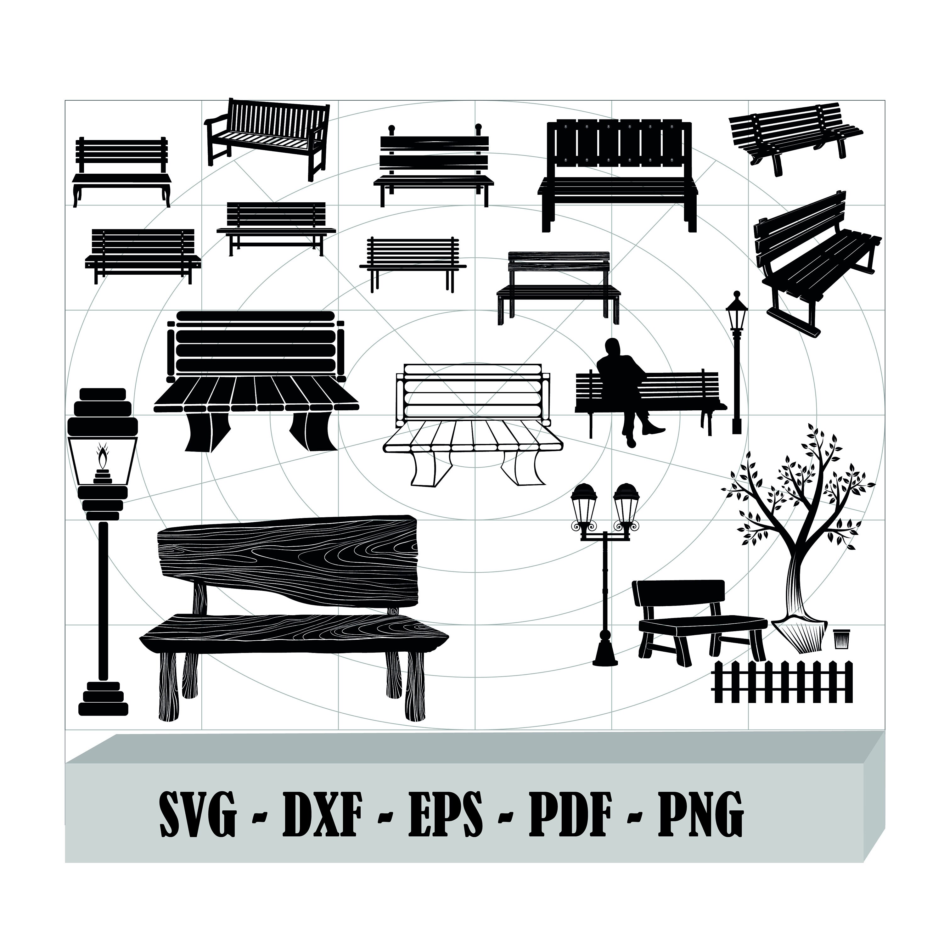 Bench SVG Bundle Bench SVG Bench Clipart Bench Cut Files - Etsy Canada