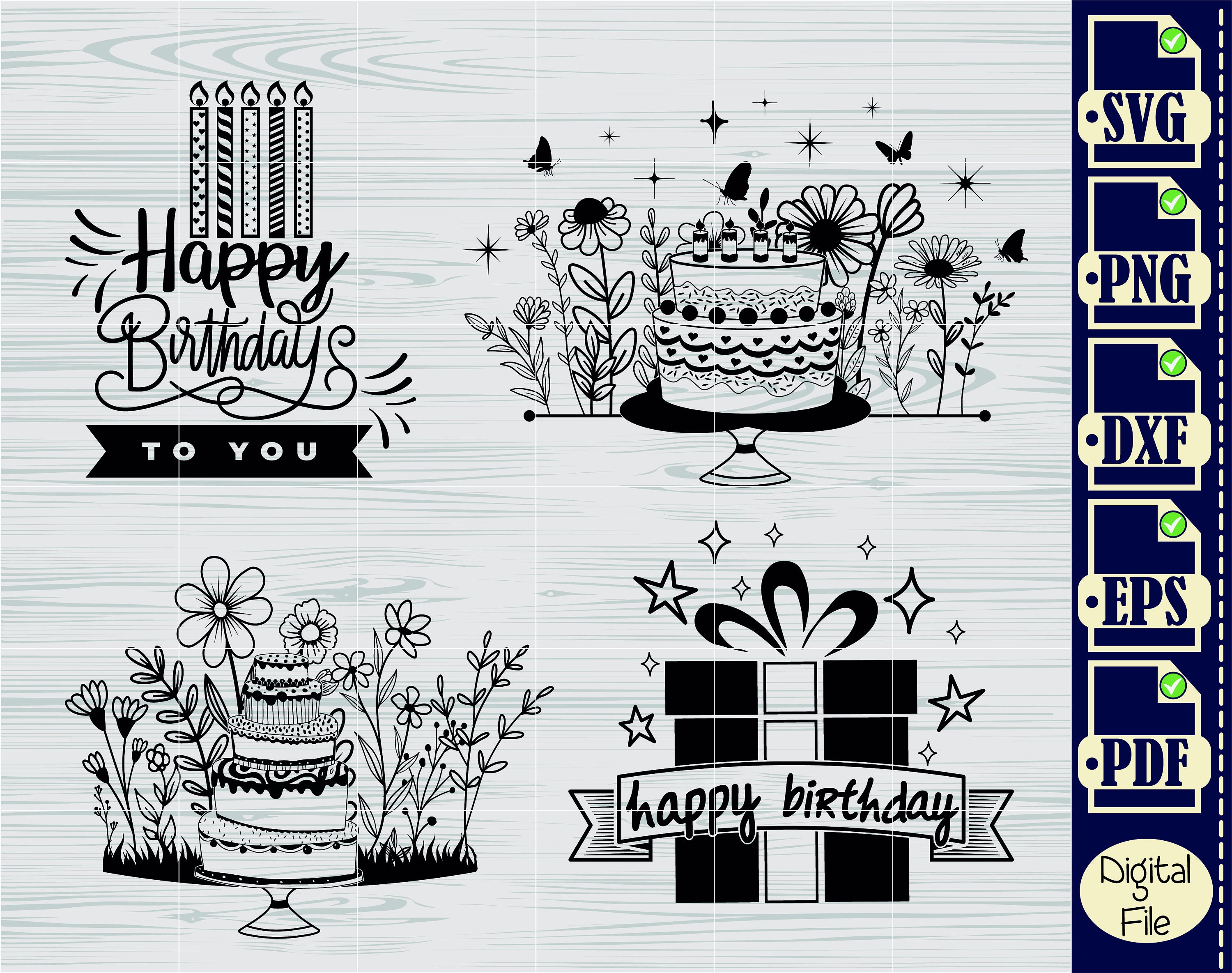 Birthday Cake SVG Happy Birthday Cake SVG Birthday Cake - Etsy Canada